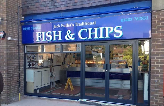 Design an eye catching shop front, store front,sin age,window graphics ...