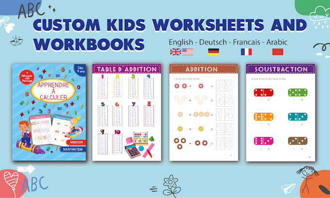 Design custom kids activity book and kindergarten worksheets by ...