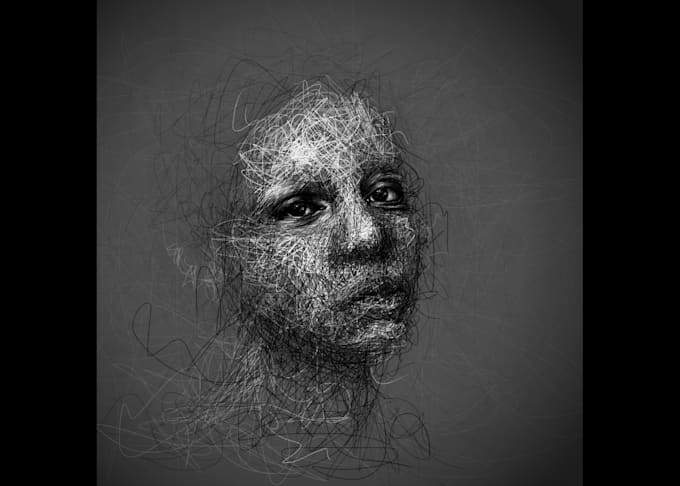 Draw a stylized linework portrait by Oliver_t7 | Fiverr