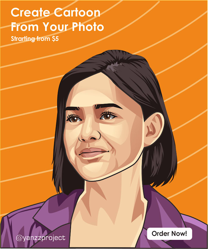 Draw cartoon potrait from your photo in 24 hour by Yanzzproject | Fiverr