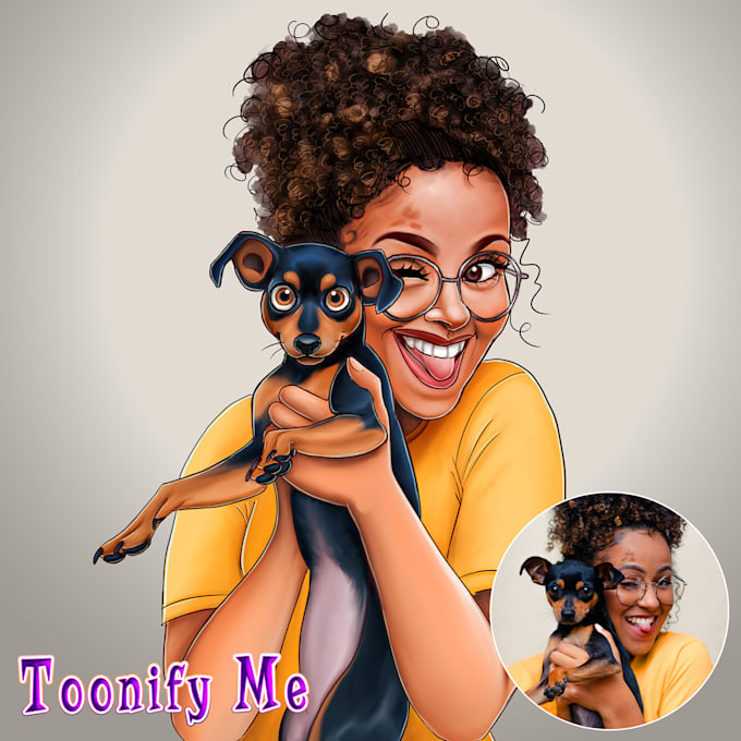 Draw customized cartoon caricatures, disney style portraits by ...