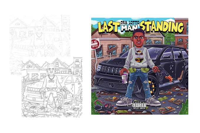 Create a professional cartoon album cover by Visualdrug_arts | Fiverr