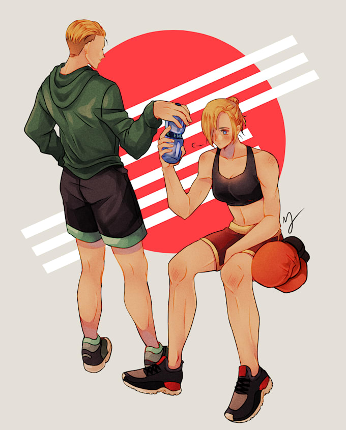 Create colorful and bright full body digital art commission by Idestia ...