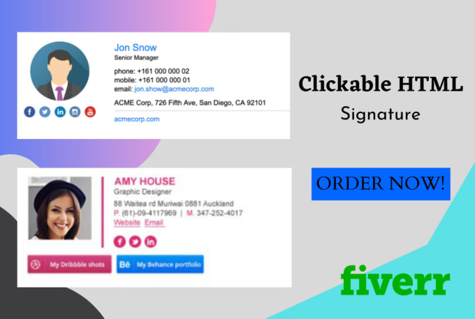 Create clickable email signature,html signature by Shajibprodhan | Fiverr Create clickable email signature,html signature by Shajibprodhan | Fiverr