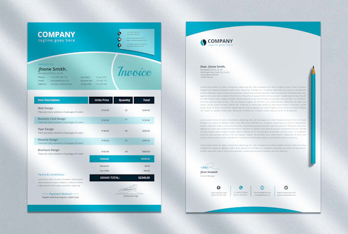 Design invoice, letterhead, registration form, proforma, receipt by ...