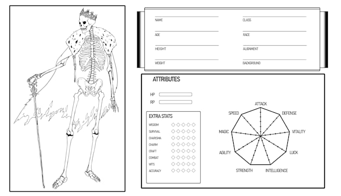 Draw your oc with their description and stats by Bda_draws | Fiverr
