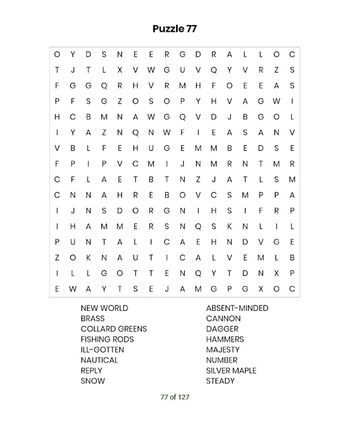Create unique word search puzzle books for you by Itsmariesmith | Fiverr