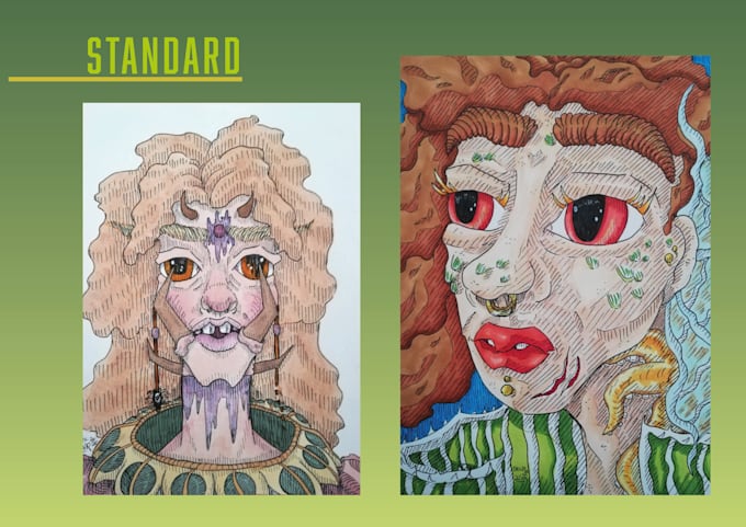 Make a traditional portrait of humanoid ocs by Twentysrenegade | Fiverr
