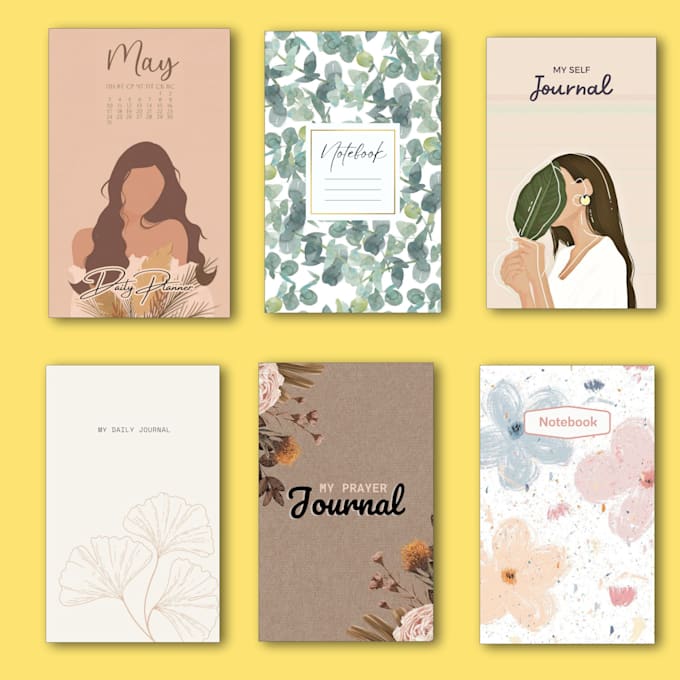 Design covers for journal, digital planner or notebook with 3d mockup ...