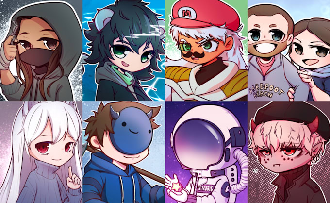 Draw a cute chibi character profile picture or icon by Kaer_ko | Fiverr