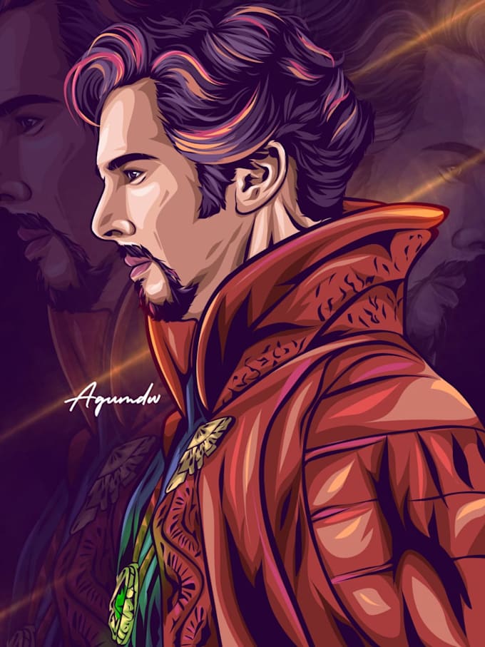 Draw vector portrait with this style by Ghumzart | Fiverr