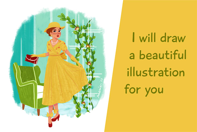 Draw a beautiful illustration for your project by Raerie | Fiverr