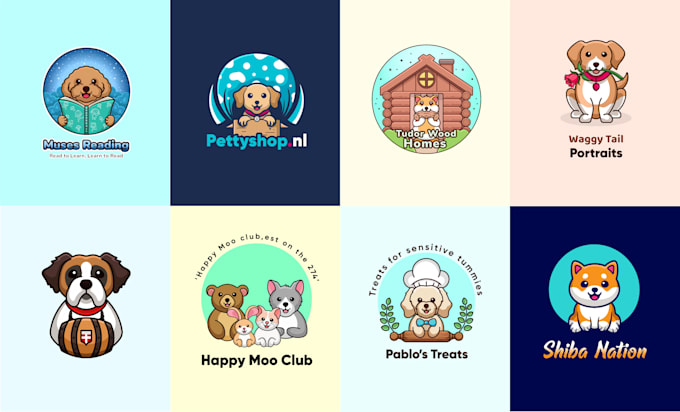 Design cute animal, pet, dog cartoon mascot logo by Shaan_designs | Fiverr