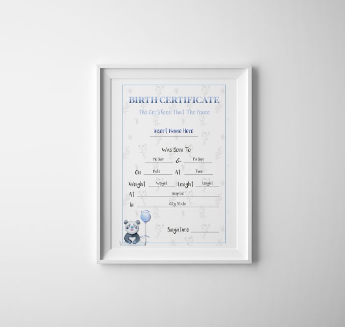 Design a custom birth certificate for you by Hilabencshabat | Fiverr