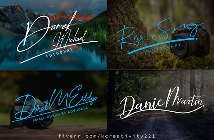 Design watermark photography typography letter font or text signature ...