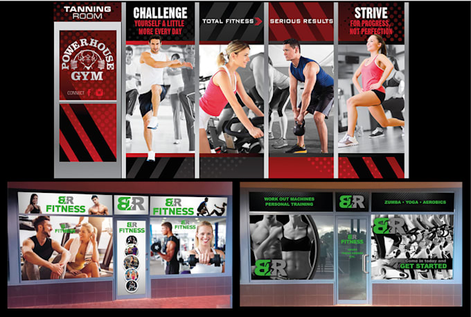 Design professional amazing shop front sign billboard window graphics ...