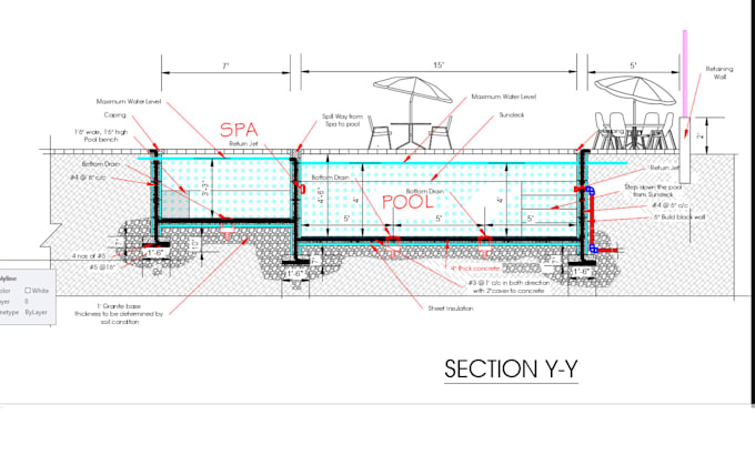 Detailed swimming pool design by Sirsanni | Fiverr