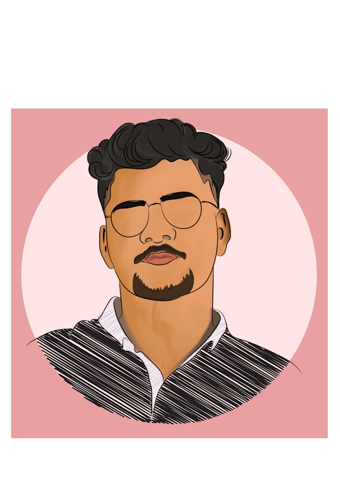 Draw a minimalistic vector illustration,portrait for you by Hafsa234 ...