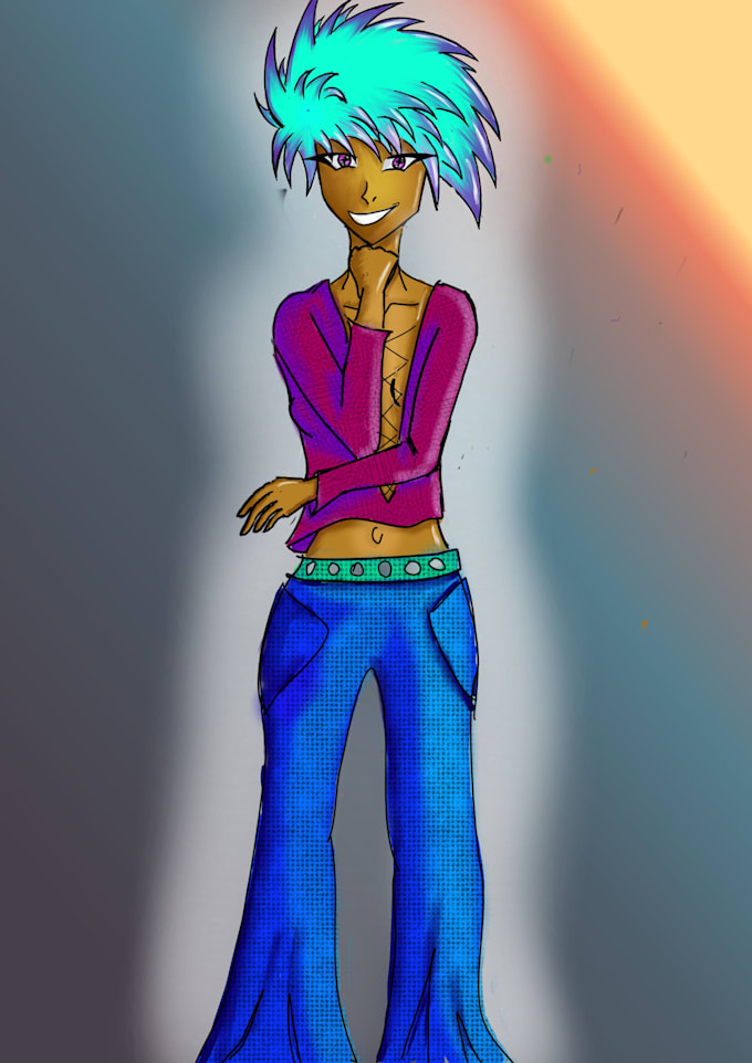 Draw or design a full body character in color or grayscale by ...