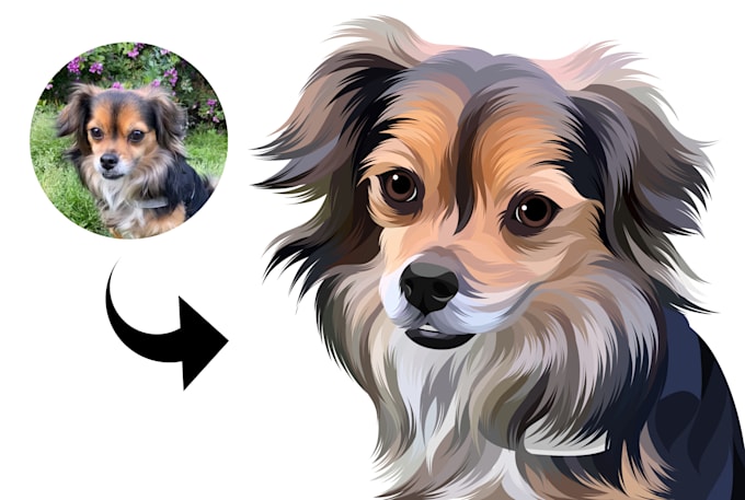 Draw your cat,dog or any pets into cartoon vector portrait by ...