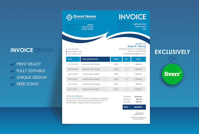 Provide Professional letterhead Price List Rate List Or Invoice provide-professional-letterhead-price-list-rate-list-or-invoice