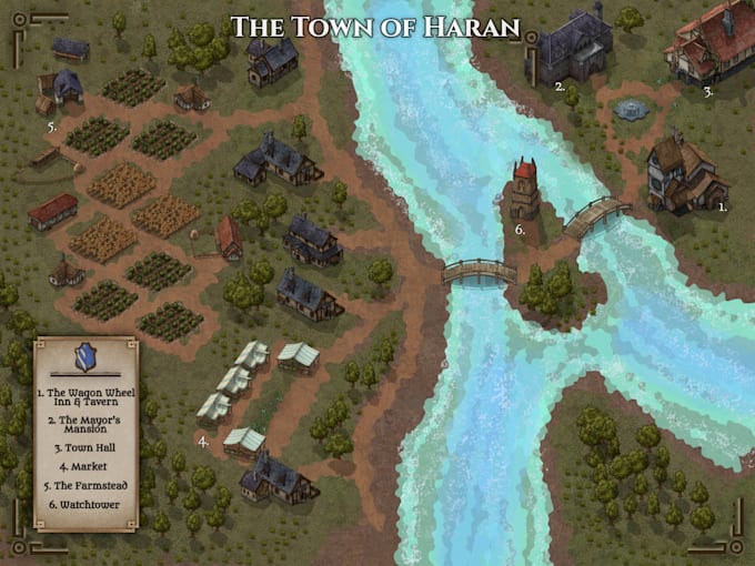 Create a custom, digital rpg map of a town or city by Wrldclsswarlock ...