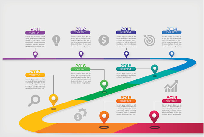 Create unique timeline infographic, flow charts design in 10 hour by ...