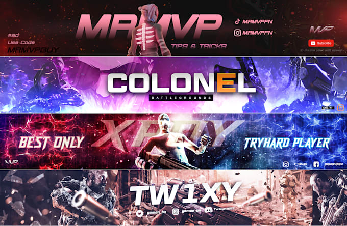 Create your pro gaming graphics for any platform by Hdouik | Fiverr