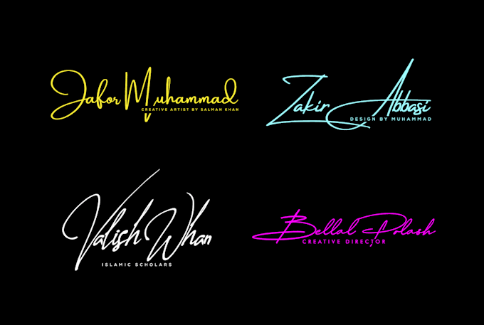 Do clean signature, cursive logo, handwritten fonts or text by Salman ...