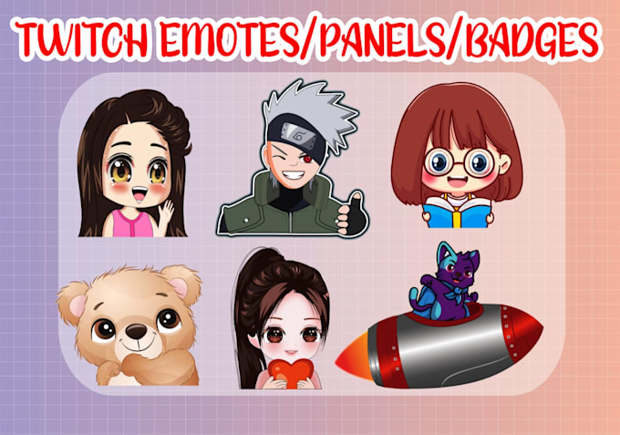 Draw cute custom twitch emotes and sub badges by Impules_arts | Fiverr