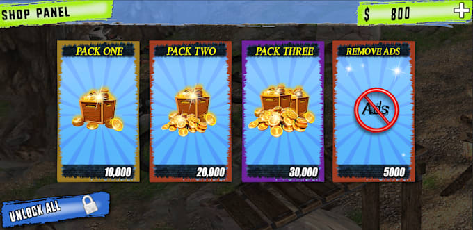 Design an attractive game ui,screenshots and icons for play stor or app ...