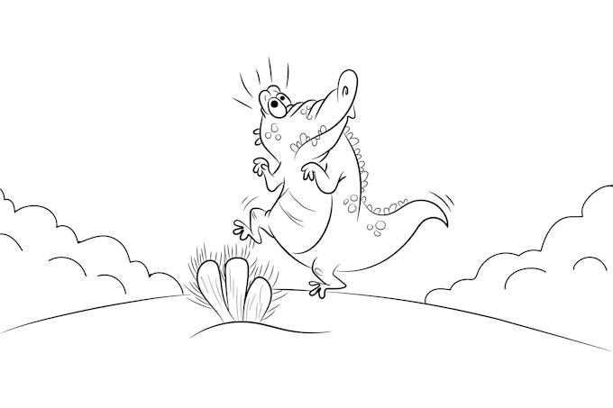 Draw black and white funny simple cartoon line art for you by Tanieye ...