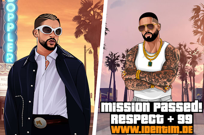 Draw gta style vector cartoon portrait from your photo by Kmalviya8399 ...