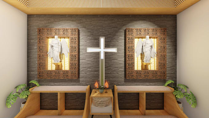Design and 3d render for your prayer room by Monoarch21 | Fiverr