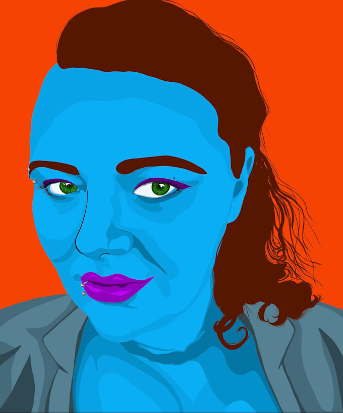 Draw a flat illustration of any portrait by Maiaskyart | Fiverr