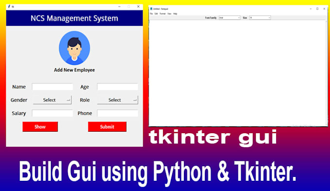 Build gui in python tkinter by Developernahid | Fiverr