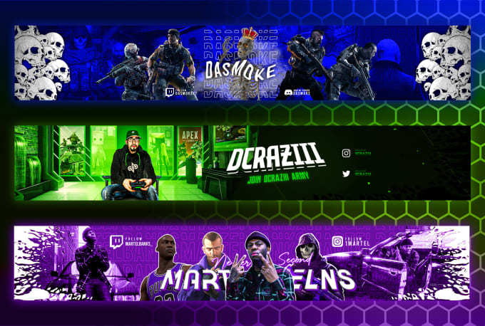 Design an epic youtube banner, the logo with premium artwork by ...