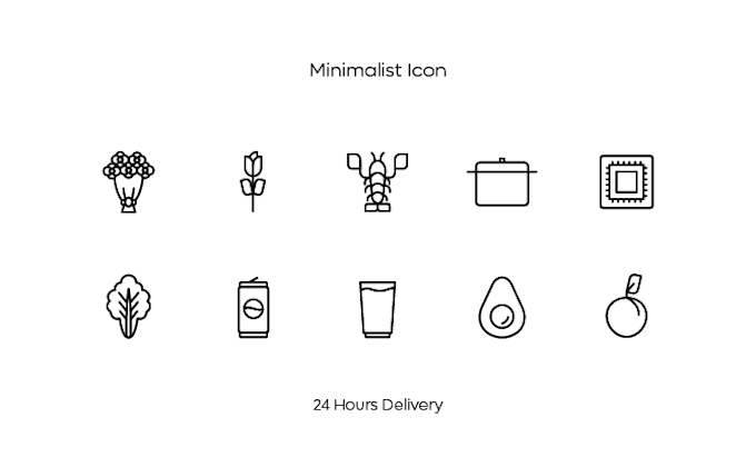 Design custom simple, modern, minimal icons set in 24 hours