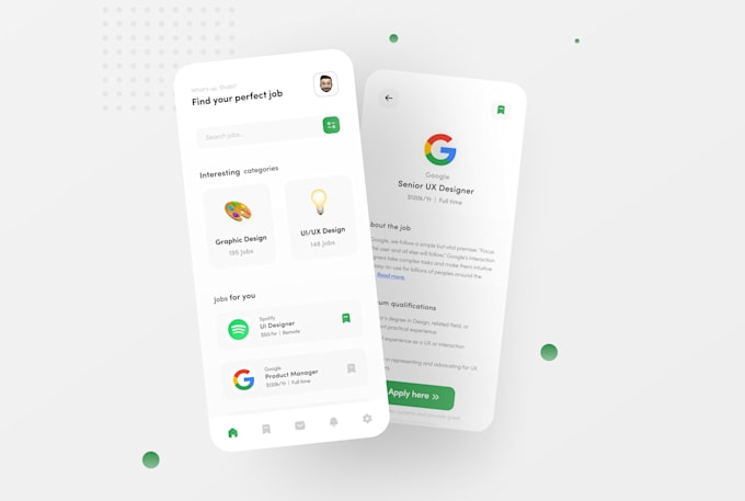 Do clean and minimalist mobile app ui design by Uiuxcreator16 | Fiverr