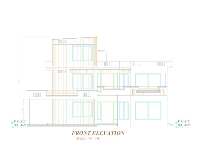 2d floor plan, layout plan, sections and elevation by Designrme | Fiverr