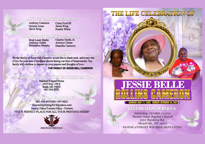 Do nice event, funeral program by Artz_studio | Fiverr