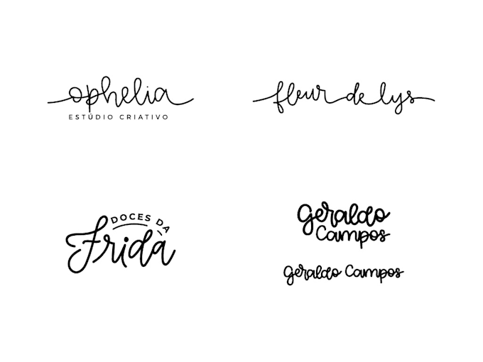 Create a hand drawn cursive logo by Opheliaestudio | Fiverr