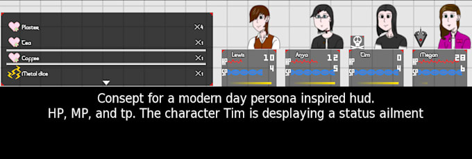 Create a jrpg battle ui for rpg maker or unity by Letsbegingames | Fiverr