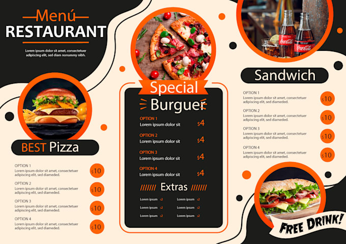 Design interesting restaurant menu, food menu or chowk menu board by ...