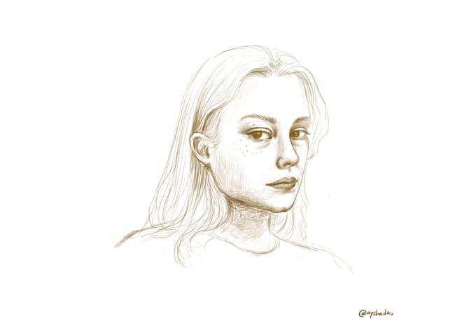 Simple digital sketch portrait in 24 hours by Ayshadavina | Fiverr