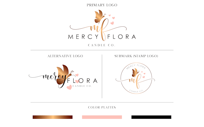 Design watercolor feminine candle wick logo and product label by ...