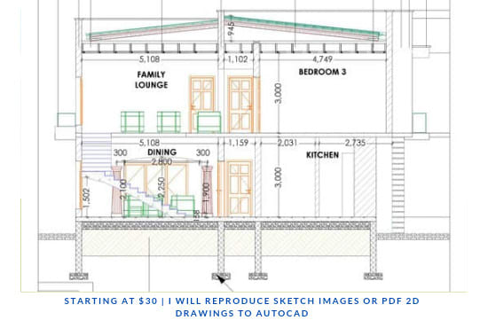 Reproduce, sketch, image or pdf 2d drawings to autocad by Sammyblaze77 ...