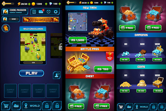 Design game ui, buttons, icon, game design by Finger_art | Fiverr