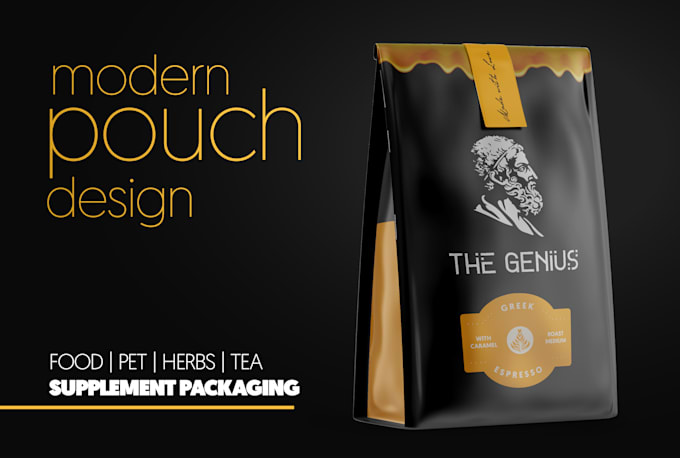 Design premium pouch bag packaging design with mockup by Asahab | Fiverr