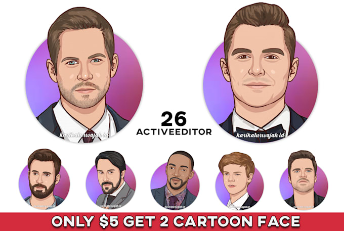 Design eye catching profile avatar cartoon by Activeeditor26 | Fiverr
